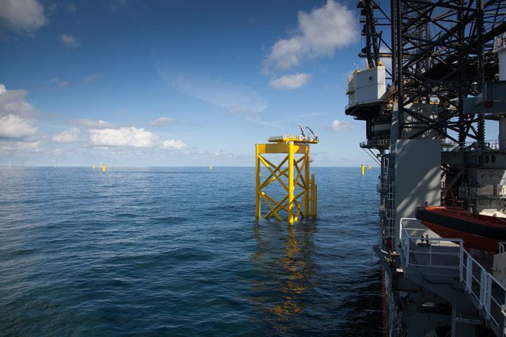 The 850 tonnes suction bucket jacket foundation has been sucked into ...